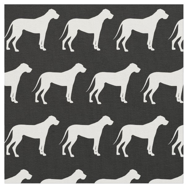 Black and White Great Dane Fabric | Zazzle