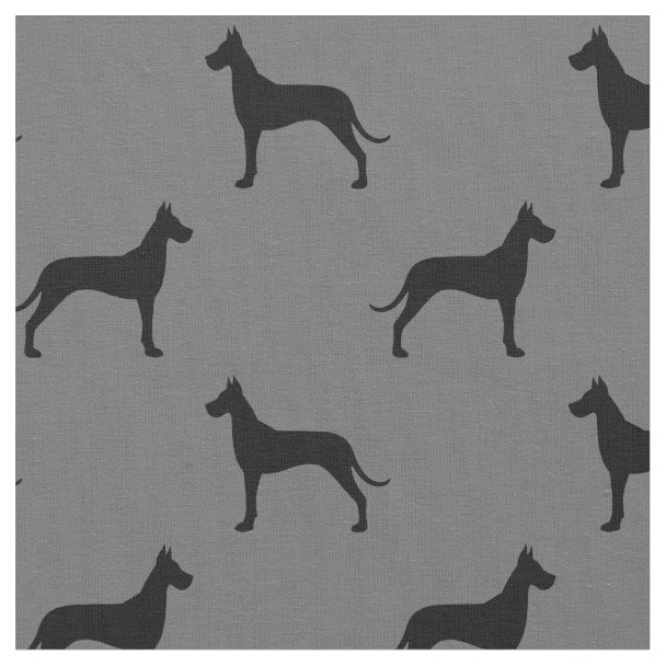 Black and White Great Dane Fabric | Zazzle.com