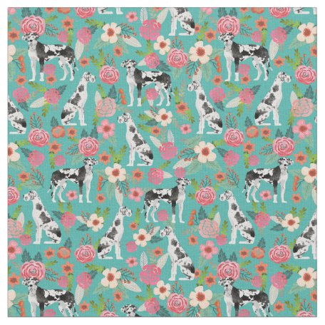Harlequin Great Dane dog grey Fabric | Zazzle.com