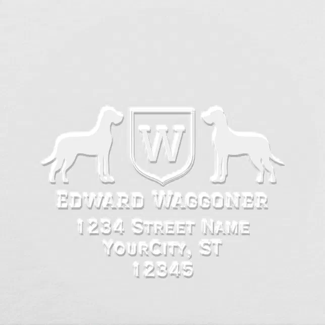 Great Dane Dogs Initial Crest Name Address Embosser | Zazzle