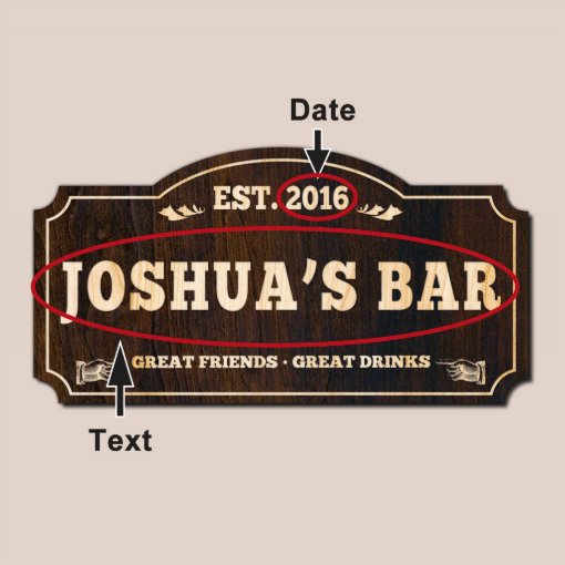 Great Friends Great Drinks Classic Wooden Bar Sign | Zazzle