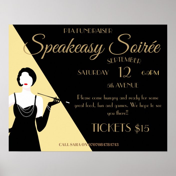 Great Gatsby 1920s Flapper Party promo poster | Zazzle.com