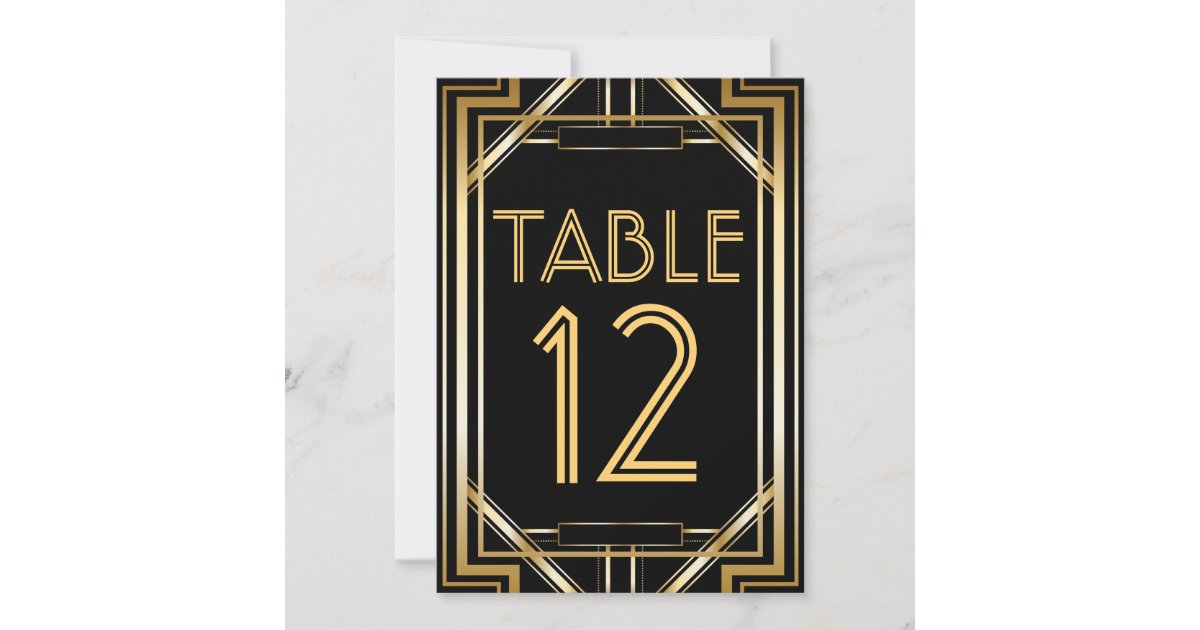 Great Gatsby Art Deco Table Number Cards | Zazzle