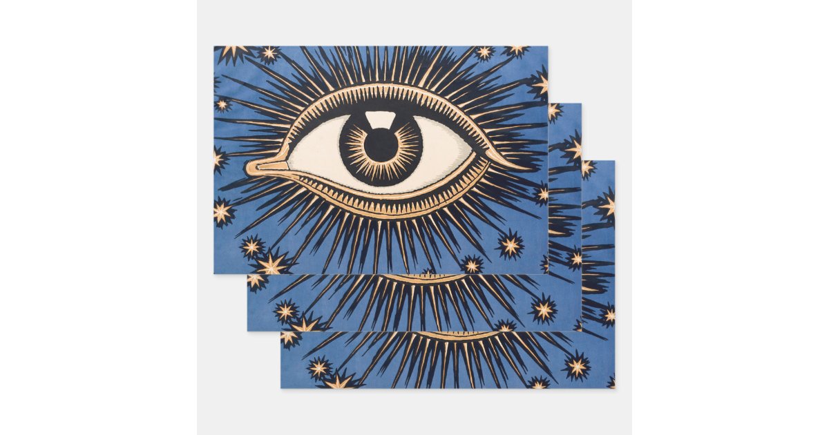 Great Gatsby Blue Eye Evil Eye Artwork Decoupage Wrapping Paper Sheets ...