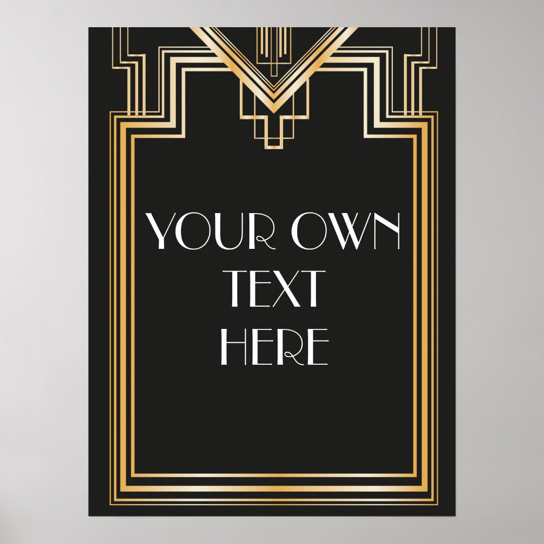 Great Gatsby Inspired Custom Signage Poster | Zazzle
