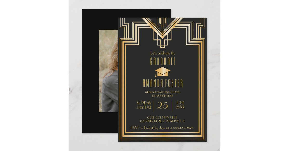 Great Gatsby Inspired graduation Party Card | Zazzle