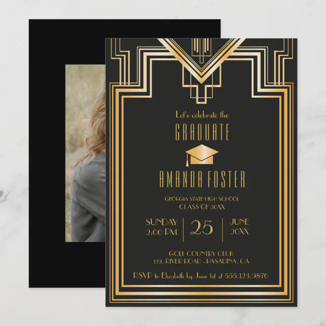 Great Gatsby Inspired graduation Party Card | Zazzle
