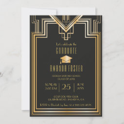 Great Gatsby Inspired graduation Party Card | Zazzle