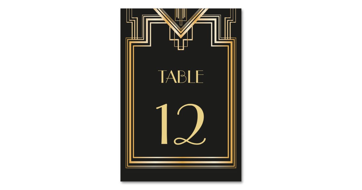 Great Gatsby inspired Table Number card | Zazzle