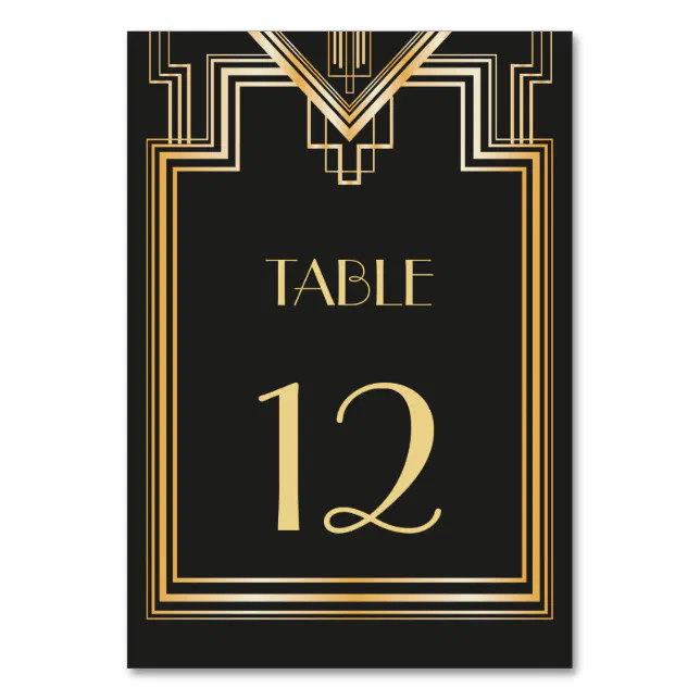 Great Gatsby inspired Table Number card | Zazzle