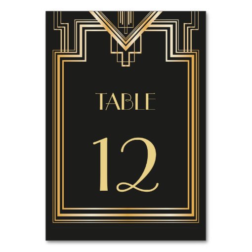 Great Gatsby inspired Table Number card | Zazzle