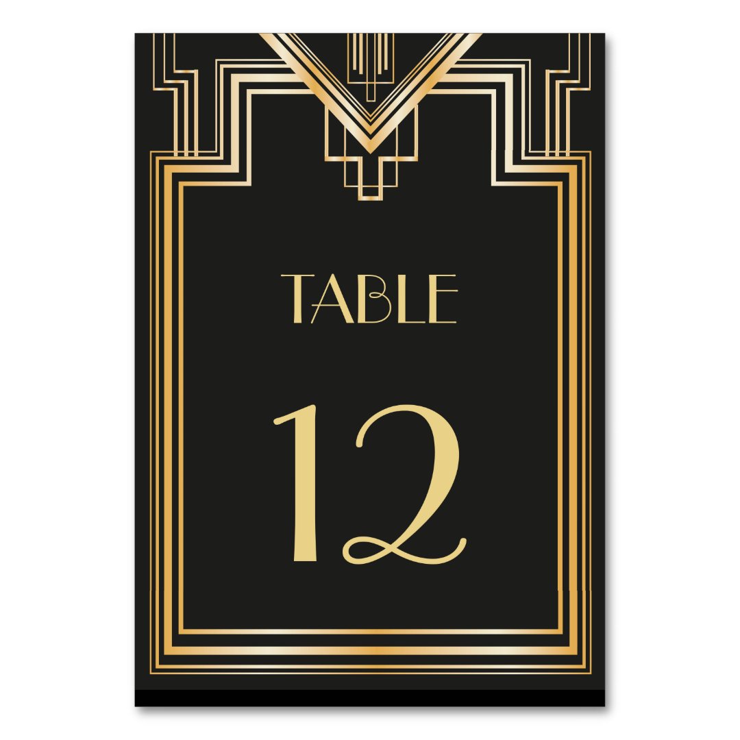 Great Gatsby inspired Table Number card | Zazzle