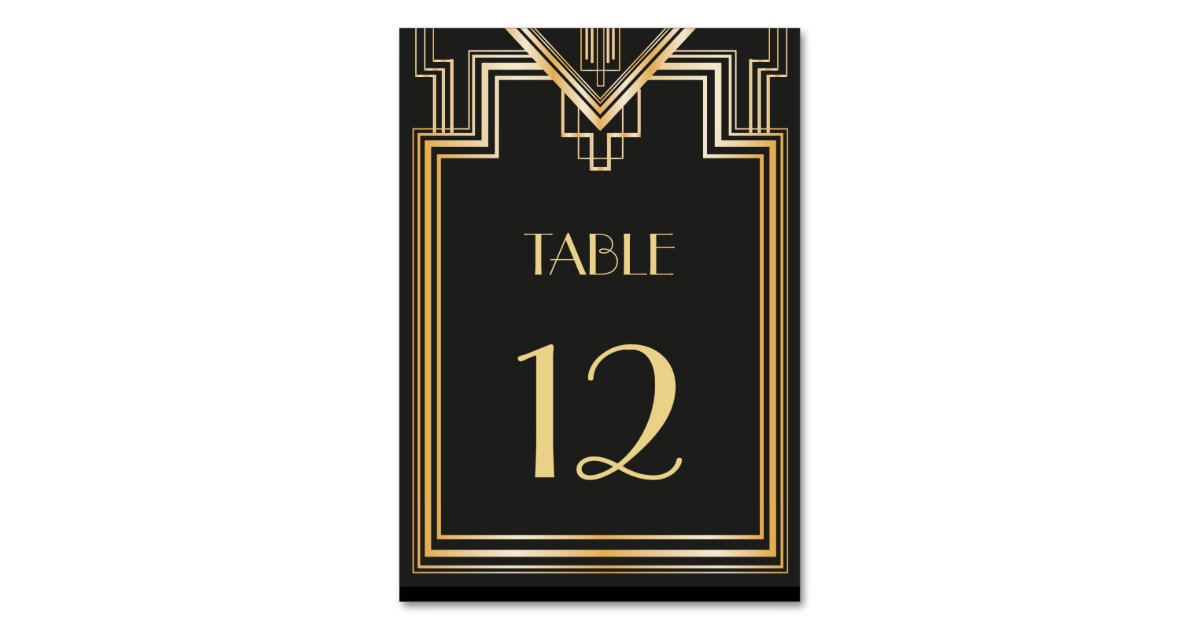 Great Gatsby inspired Table Number card | Zazzle