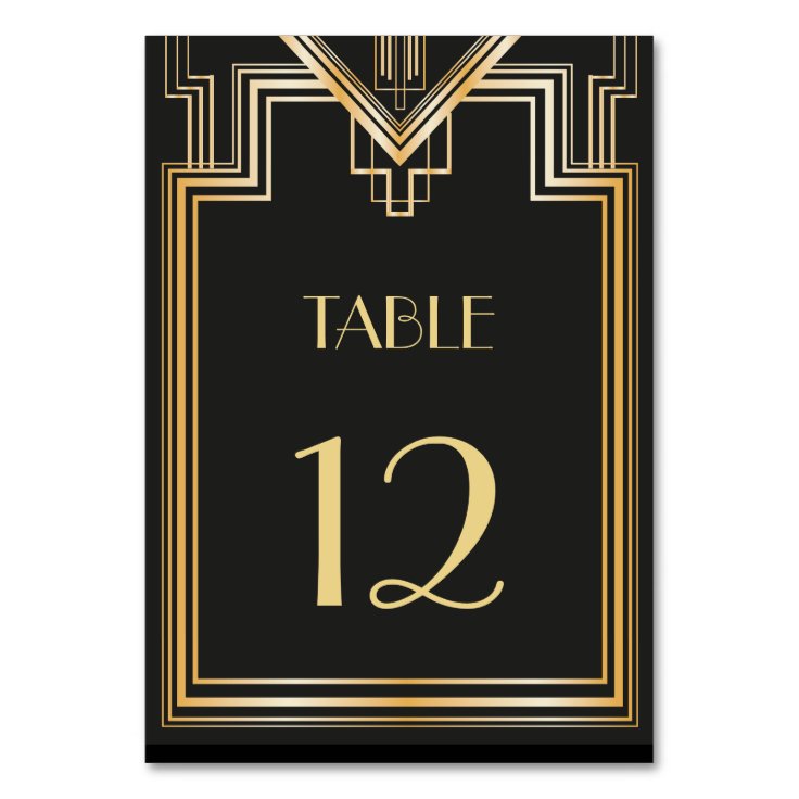 Great Gatsby inspired Table Number card | Zazzle