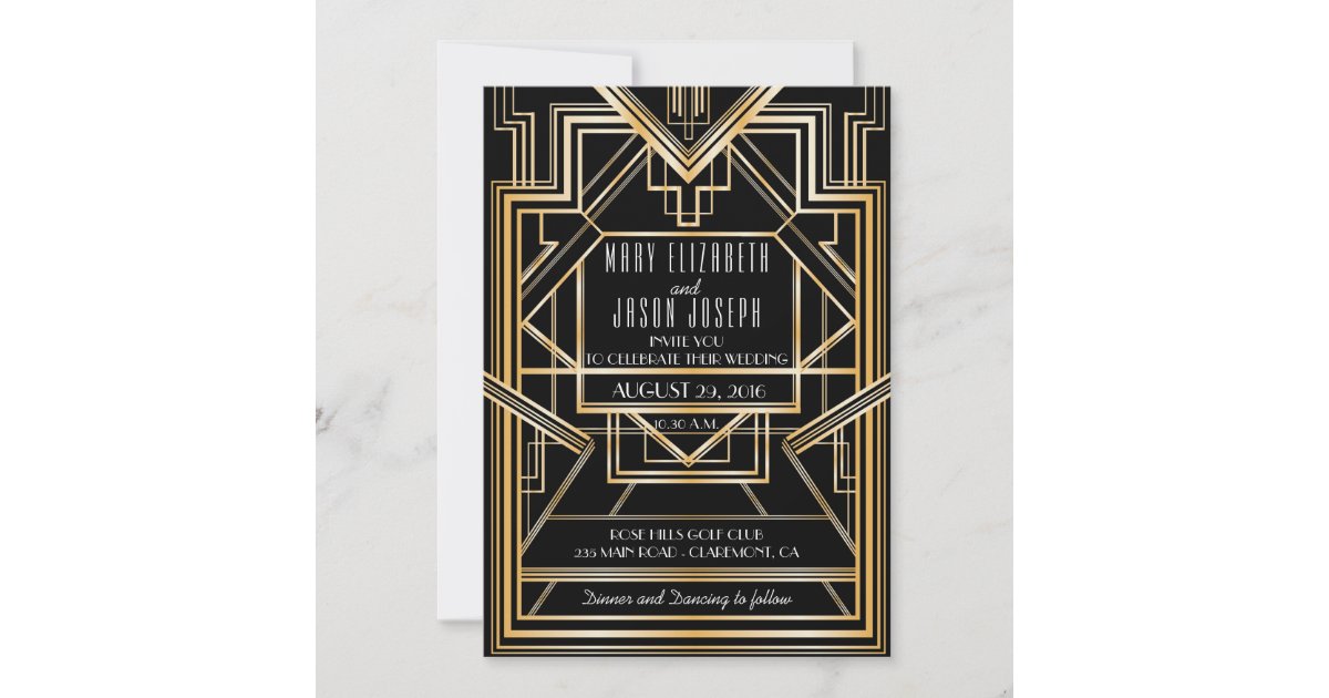 Great Gatsby Inspired Wedding invitation | Zazzle