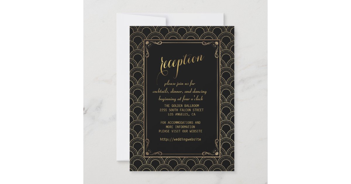 Great Gatsby Vintage 1920s Art Deco Reception Invitation | Zazzle