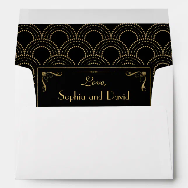 Great Gatsby Vintage 1920s Art Deco Wedding Envelope | Zazzle