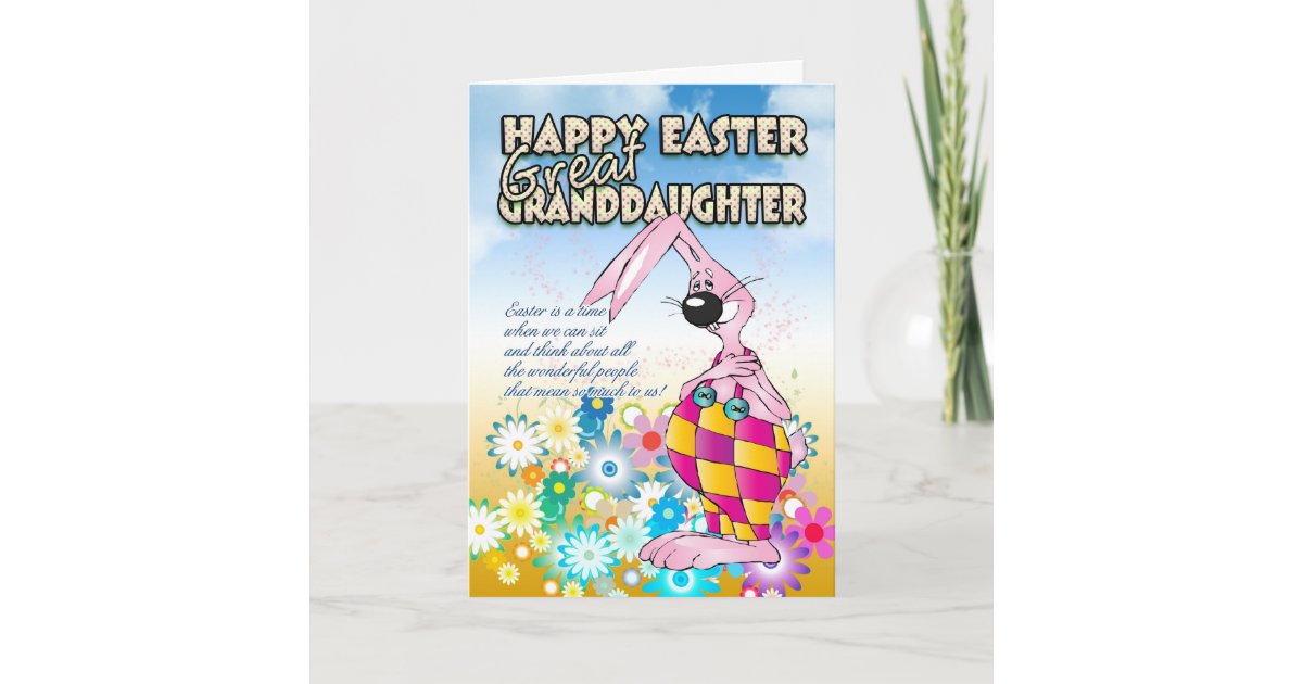 Great Granddaughter Easter Card - Easter Bunny Flo | Zazzle