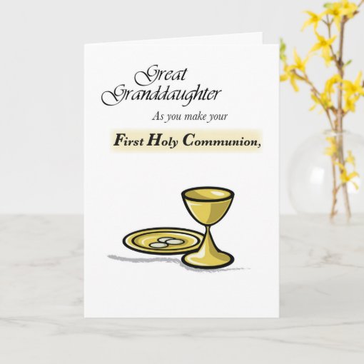 Great Granddaughter, First Communion Gold Chalice Card | Zazzle