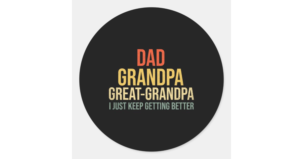 Great Grandpa For Fathers Day Classic Round Sticker | Zazzle