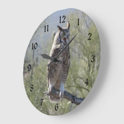 Great Horned Owl Large Clock | Zazzle