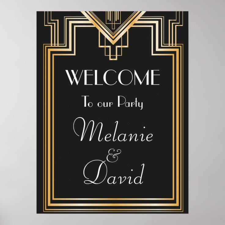 Great Inspired Welcome Party Signage Poster | Zazzle