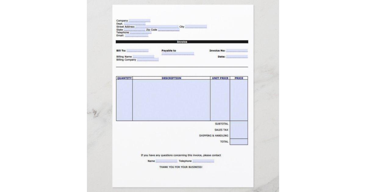 Great invoice template | Zazzle