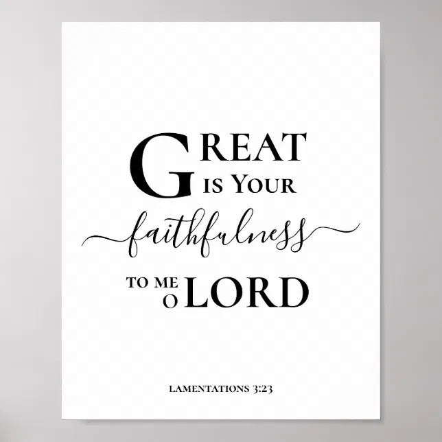 GREAT IS YOUR FAITHFULNESS Modern Christian Poster | Zazzle