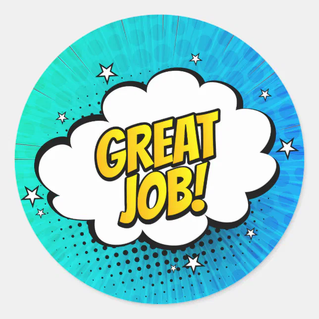 Great Job Comic Book Pop Art Sticker | Zazzle