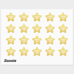 Great Job Gold Star Star Sticker | Zazzle