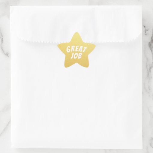 Great Job Gold Star Star Sticker | Zazzle