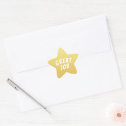 Great Job Gold Star Star Sticker | Zazzle