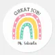 Great Job Rainbow Classic Round Sticker | Zazzle