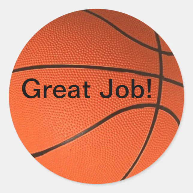 Great Job! School Basketball Sticker | Zazzle