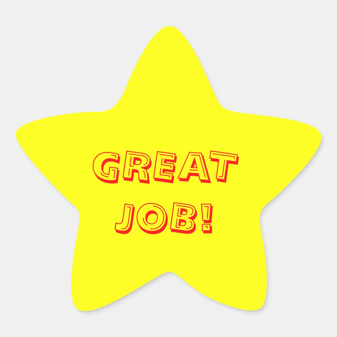 Great Job Star Sticker | Zazzle