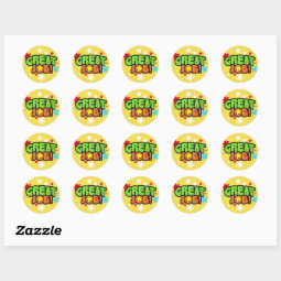Great job stars employee recognition stickers | Zazzle
