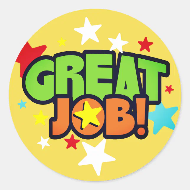 Great job stars employee recognition stickers | Zazzle