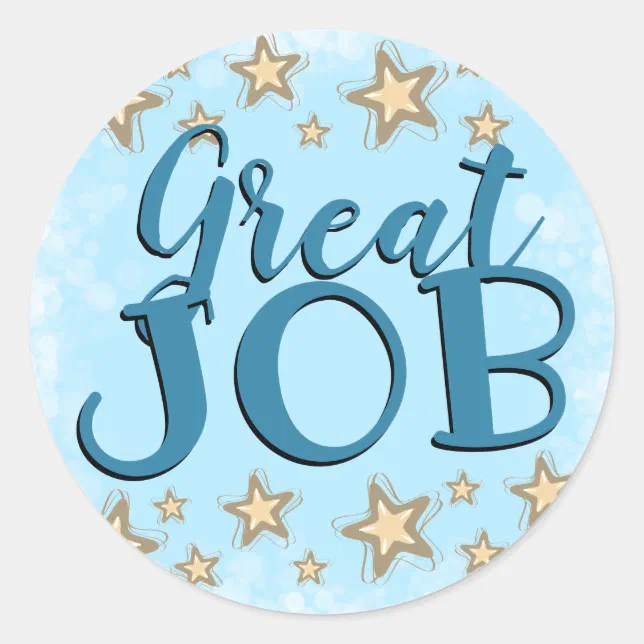 Great job stars employee recognition stickers | Zazzle