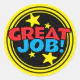 Great job stars employee student recognition classic round sticker | Zazzle
