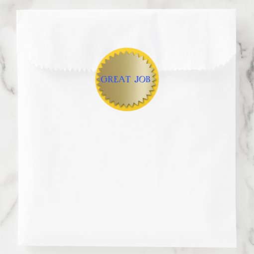Great Job Student Custom Gold Medallion Stickers | Zazzle