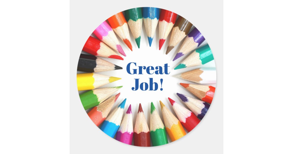 Great Job Student Incentive School Reward Kids Classic Round Sticker ...