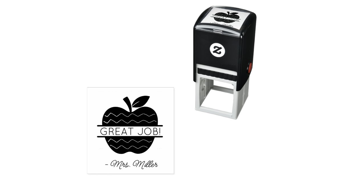 Great Job Teacher Apple Self-inking Stamp | Zazzle