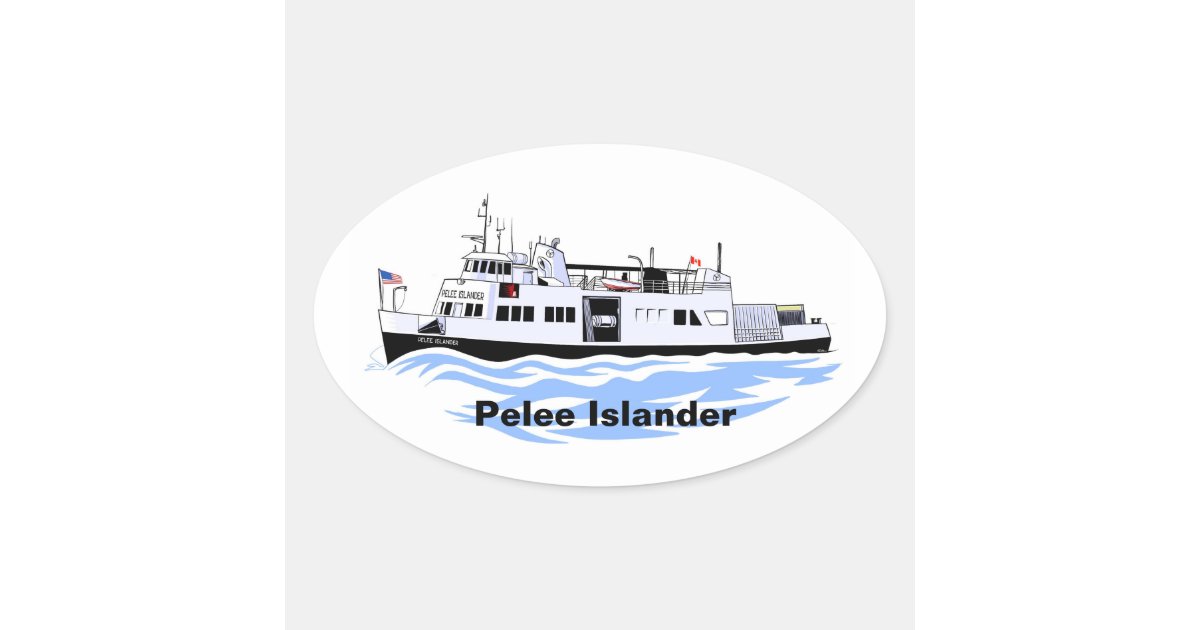 Great Lakes ferry Pelee Islander Oval Sticker | Zazzle