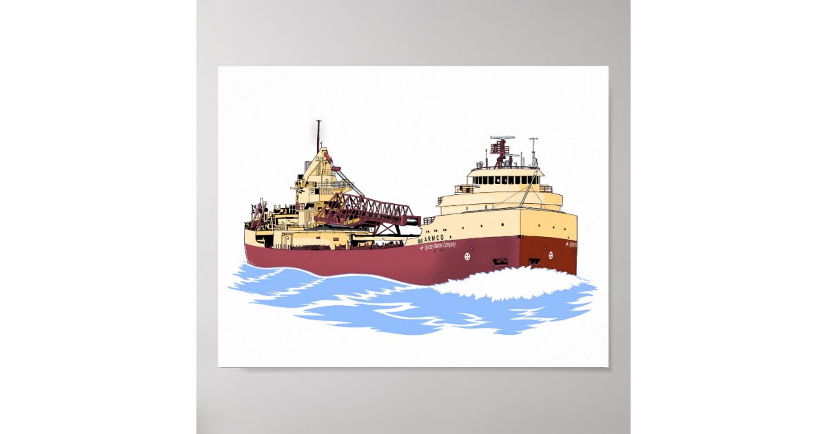 Great Lakes freighter Armco self-unloader Poster | Zazzle