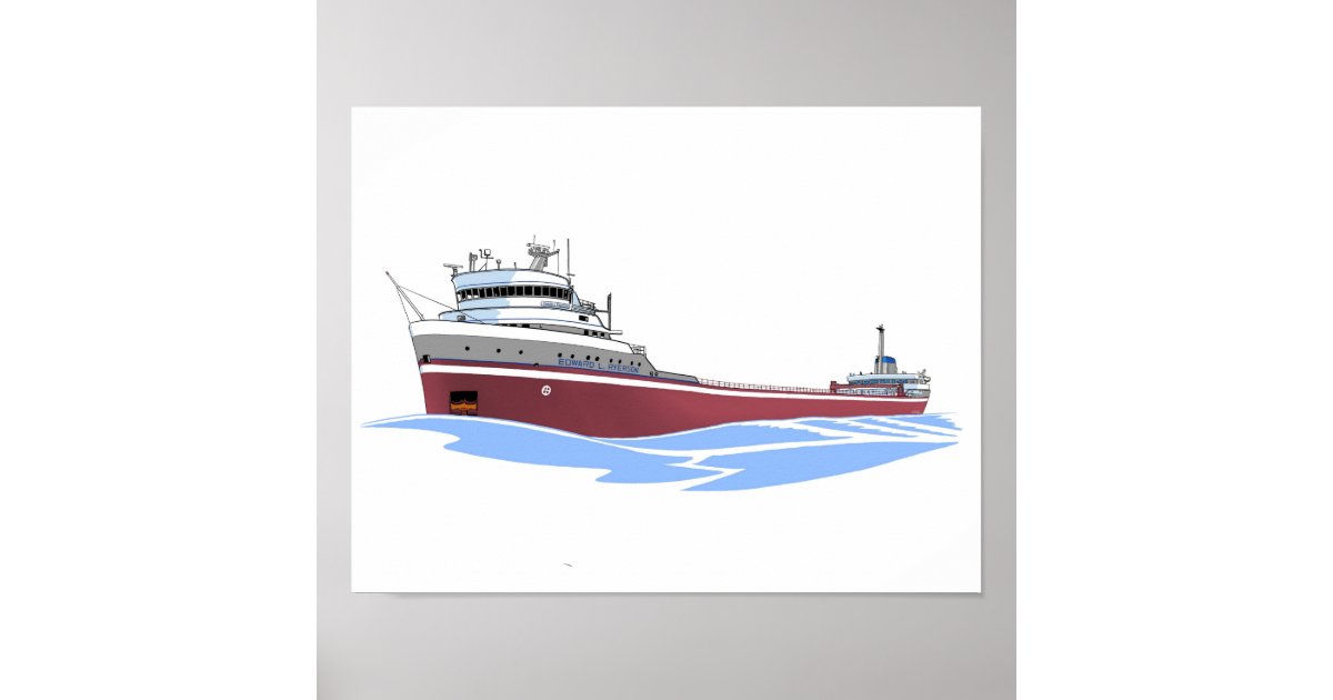 Great Lakes freighter Edward L. Ryerson CML Poster | Zazzle