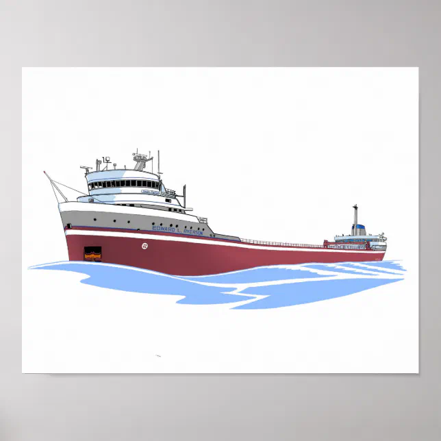 Great Lakes freighter Edward L. Ryerson CML Poster | Zazzle
