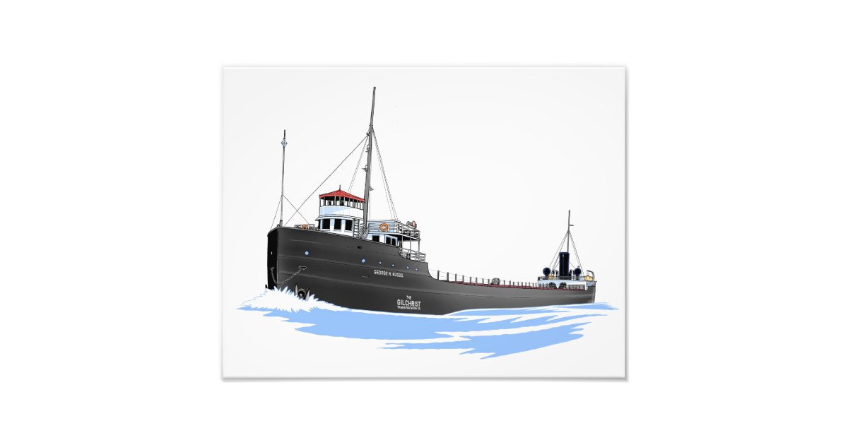 Great Lakes freighter George H. Russel Photo Print | Zazzle