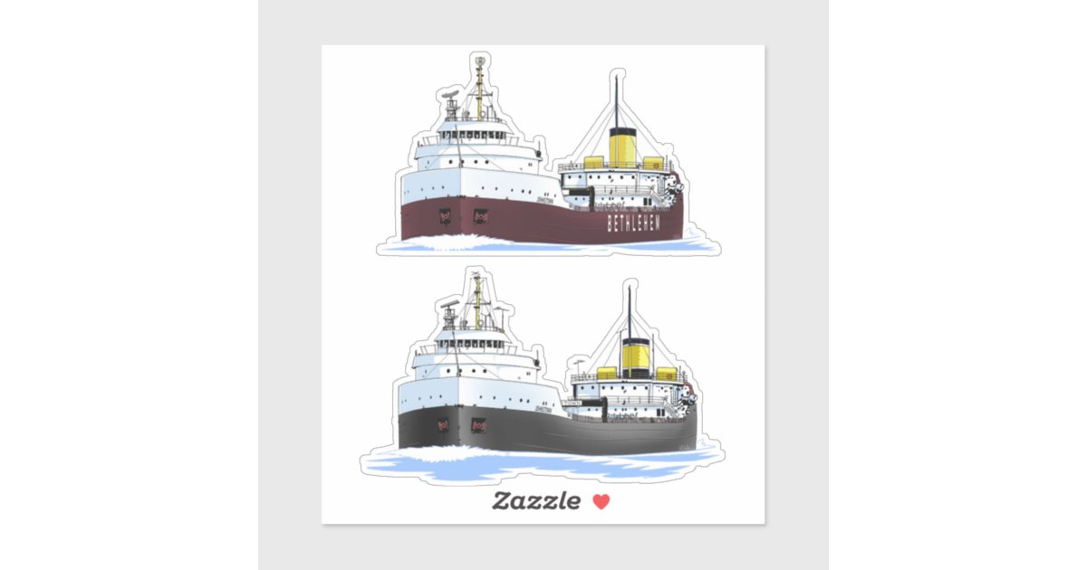 Great Lakes freighter Johnstown Sticker | Zazzle