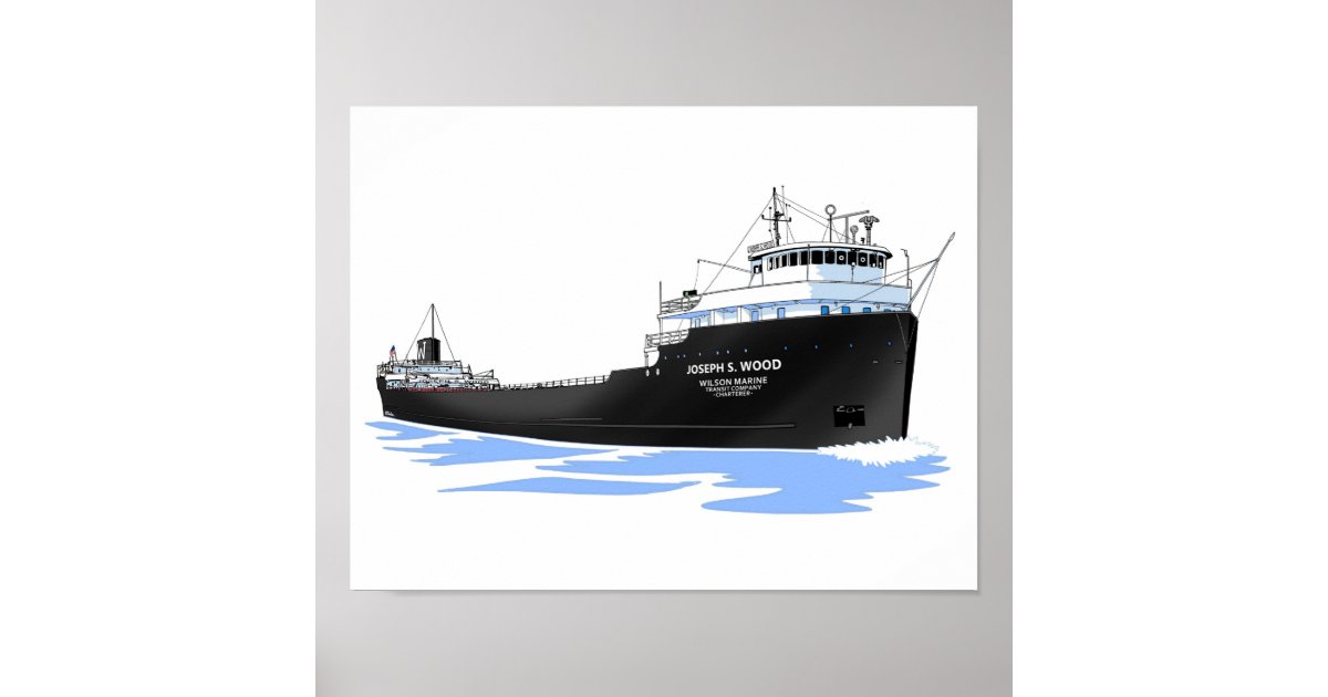 Great Lakes freighter Joseph S. Wood Poster | Zazzle