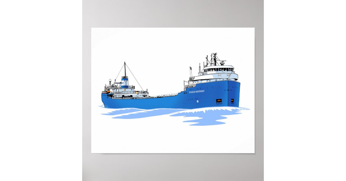 Great Lakes freighter Voyageur Independent Poster | Zazzle